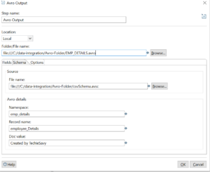 Avro Output in Pentaho – IT Talkers