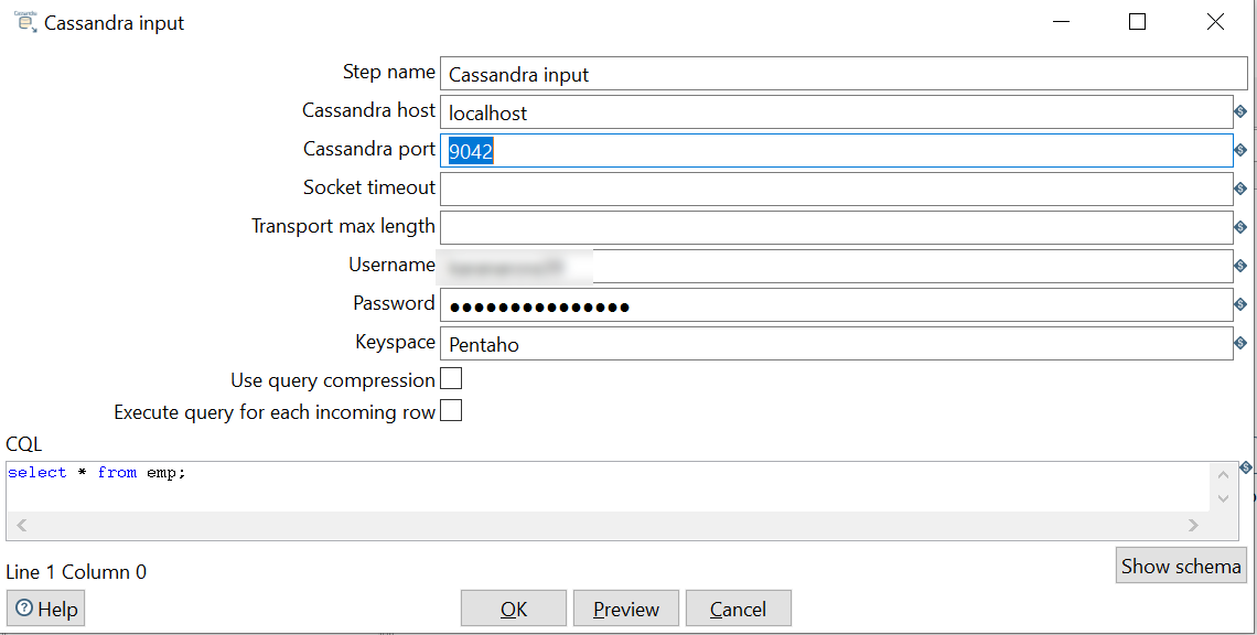 cassandra input component in Pentaho – IT Talkers
